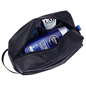 ZEEMO Toiletry Bag for Men, Water-resistant Shaving Bag, Dopp Kit with Multi-pocket for Toiletries, Travel Organizer Case, Black