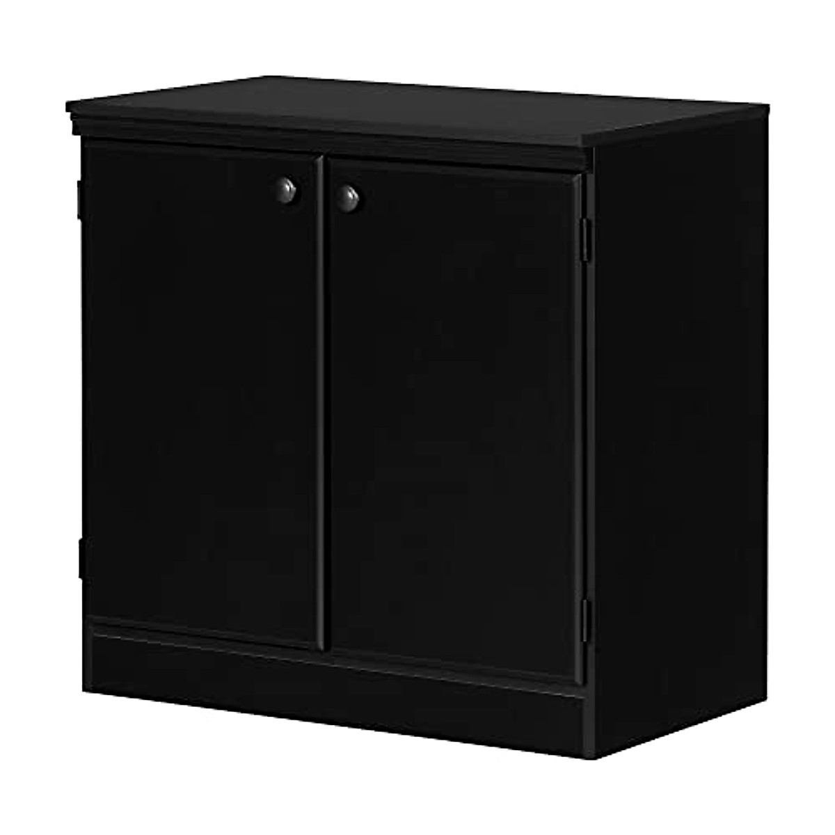 South Shore Morgan Small 2-Door Storage Cabinet Pure Black, 31.5" x 32 3/8" x 32 7/8"
