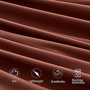 NexHome Twin XL Size Sheet Set, Breathable & Cooling Sheets, Hotel Luxury Bed Sheet, Extra Soft, Deep Pockets 16", Easy Fit, Wrinkle Free, Comfy, Chocolate Bed Sheets 3 Piece Set