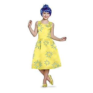 Inside Out Joy Costume, Deluxe Official Disney Pixar Inside Out Girls Costume, Child Size (10-12)