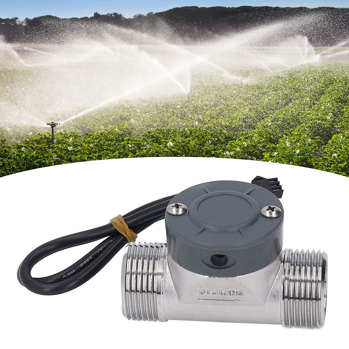 Water Flow Meter Flowmeter, Water Flow Counter Flow Sensor Counter Sensor Stainless Steel for Pool Fish Pond 3.5‑24V DC