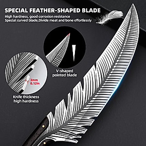 VCXOX Professional Meat Cleaver Knife Kitchen Chef Knives High Carbon Stainless Steel Ultra Sharp Kitchen Cutting Knife for Meat Vegetable Cooking Tool Outdoor and Home Use (Black-001)