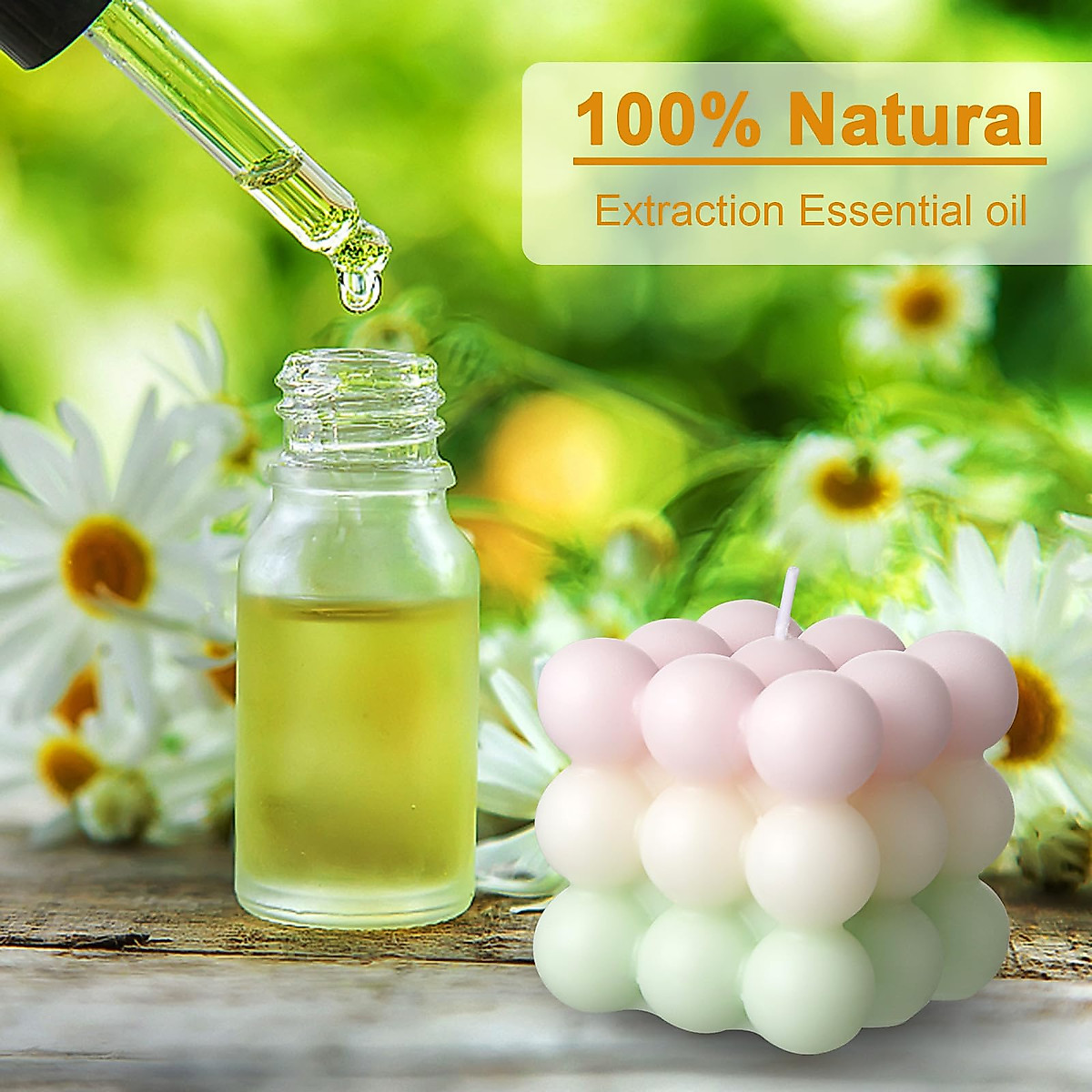 ACITHGL Bubble Candle - Room Decor Soy Candles, Aesthetic Scented Candle, Gift Idea (White+Tri-Color Pink)