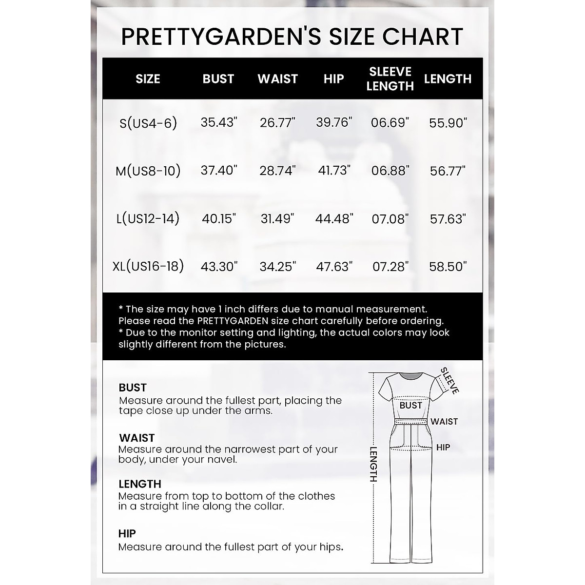 PRETTYGARDEN Women's Summer Casual Deep V Neck Short Sleeve Wrap Drawstring Waist Jumpsuit Romper (Black,Small)