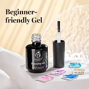 Beetles Nail Blooming Gel 15ml Clear Uv Led Blossom Gel Polish for Spreading Effect Marble Natural Stone Watercolor Floral Print Soak off Nail Gel Diy Nail Art Design Manicure