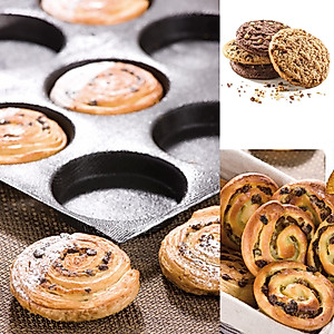 FETESUR Silicone Hamburger Bun Pan, Silicone Perforated Hamburger Bun Mold, Chocolate Chip Coookies Mold, Non-Stick Baking Pan for Making Buns, Mesh Baking Sheets