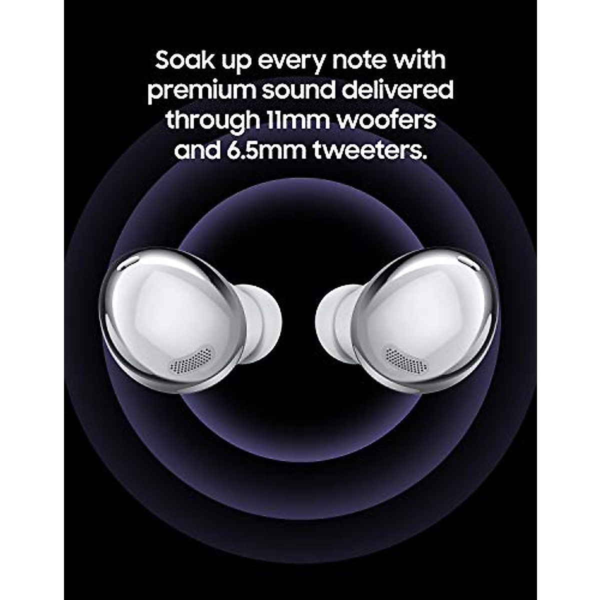 SAMSUNG Galaxy Buds Pro, Bluetooth Earbuds, True Wireless, Noise Cancelling, Charging Case, Quality Sound, Water Resistant, Phantom Silver (US Version)