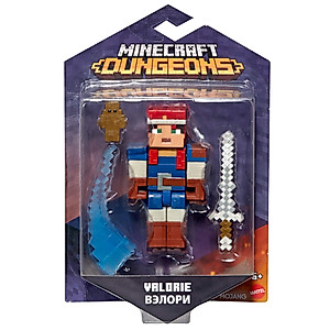 Mattel Minecraft Dungeons 3.25-in Valorie Collectible Battle Figure and Accessories, Based on Video Game, Imaginative Story Play Gift for Boys and Girls Age 6 and Older