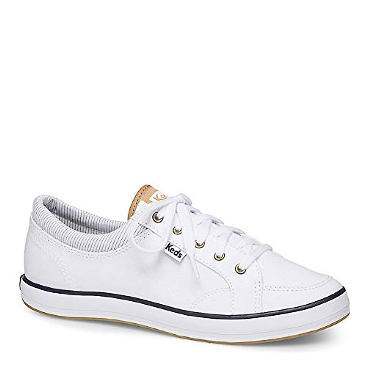 Keds Center Lace Up, Sneaker Womens, White Chambray, 7 Medium
