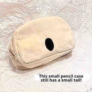 Pencil Pouch Case Holder Large Capacity Pen Box Large Capacity Big Zipper Canvas Makeup Bag Bulk Cosmetics Toiletry Storage (White)