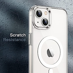 JETech Magnetic Case for iPhone 13 6.1-Inch Compatible with MagSafe Wireless Charging, Shockproof Phone Bumper Cover, Anti-Scratch Clear Back (Clear)