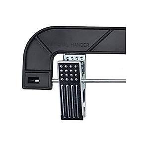 NAHANCO 2610RCLH Plastic Baby/Infant Size Skirt/Pant Hangers, Long Metal Swivel Hook and Pinch Clips, Heavy Weight, 9", Black (Pack of 100)
