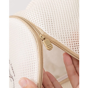 GIGIFULL 7 Pack White Mesh Laundry Bags for Delicates - Anti-Deformation Reusable Laundry Bags for Overcoat, Bra, Stocking, Blouses And Hosiery (7 pcs)