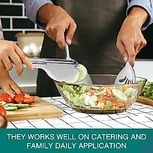 Teivio Stainless Steel Serving Utensils Set, Include Large Set of 18 Pieces - Serving Spoons, Slotted Spoons and Serving Tongs, for Catering/Buffet/Chafing Dish (Silver)