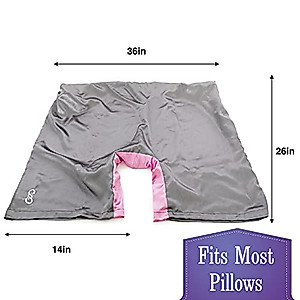 Satin Snuggle Pregnancy Pillow Cover for Cool Skin & Hair Protection during Maternity on U & C Shaped Pregnancy Pillow Cases Blue or Pink Accent Color