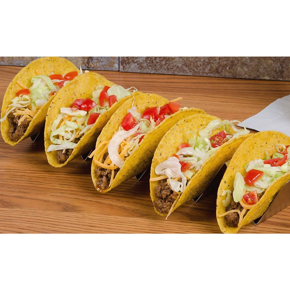 American Metalcraft HTSH5 Taco Holder, Stainless Steel, Half-Size, Four Or Five Compartments