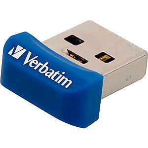 Verbatim 16GB Store 'n' Stay Nano USB 3.2 Gen 1 Flash Drive Snag-free Low Profile Thumb Drive with Microban Antimicrobial Product Protection - Blue 98709