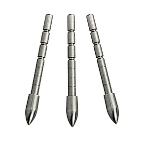 12 pcs 80/100/120 Grain Steel Bullet Point Tip for ID 4.2mm Arrow Shaft Archery (100 Grain)