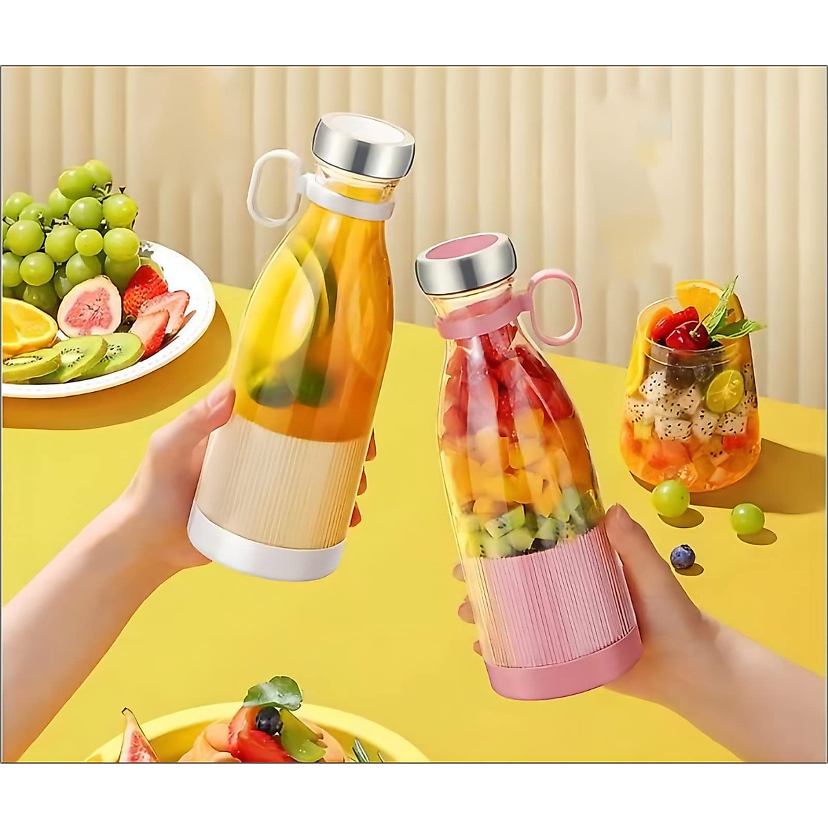 blender portable,fresh juice blender,personal blender (350ml, Deluxe Edition (pink))