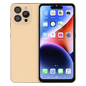 Tangxi i14pro Smartphone, MTK6580, 2.0GHz, 3500mAh Battery, 6.53 Inch HD Screen, 16MP Camera, with AI Battery Management, Face Unlock, GPS, Dual SIM Dual Standby (Gold)