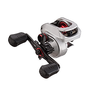 13 FISHING - Origin F1 Baitcast Reel - 6.6:1 Gear Ratio - Right Hand Retrieve (100 Size) (Fresh) - OF1-6.6-RH, Silver/Black/Red