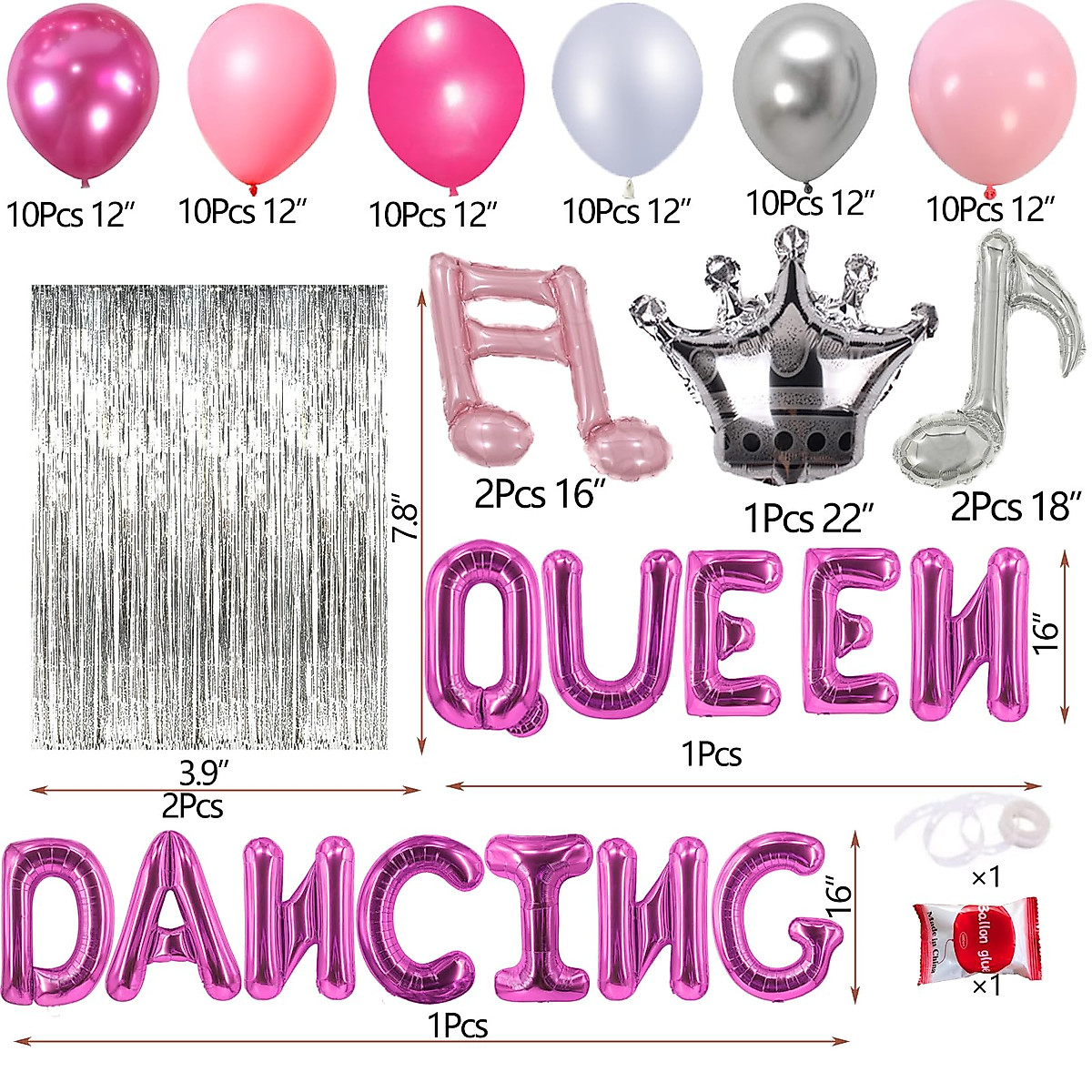 Dancing Queen Party Decorations, You are the Dancing Queen Decoration with Dancing Queen Banner, Disco Crown Balloons for Mamma Mia Party Decorations Birthday Bridal Shower Wedding Party