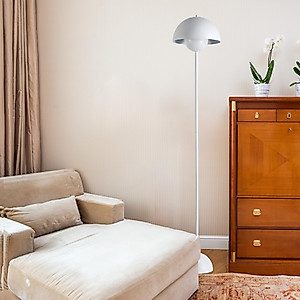 COSYLUX Modern Floor Lamp for Living Room, Industrial Tall Standing Lamp for Bedroom, Metal Shade Reflecting Light reading Floor Lamp for Office, Nursery Room, Corner(White)