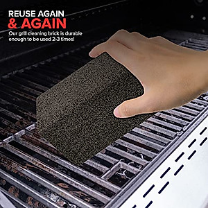 Stock Your Home Grill Cleaning Brick (4 Pack) - Heavy Duty Grill Cleaning Brick - Pumice Stone Brick for Flat Tops and Griddles - Blackstone Griddle Cleaner - Non-Scratch Grill Cleaner