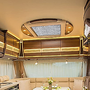 2 Pieces RV Door Window Skylight Shade Sunshield Reflective Window Cover, 25 x 16 Inch, 16 x 16 Inch, RV Insulation Car Windshield Camper RV Skylight Insulator, with Clear Double-Sided Tape (Silver)