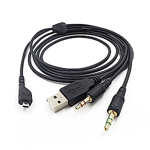 Sqrgreat Arctis 7 Audio Replacement Cable Cord for SteelSeries Arctis 3, Arctis 5, Arctis 7, Arctis Wireless, Arctis Pro Gaming Headset(2 in 1, 3.5mm, 5.9ft)