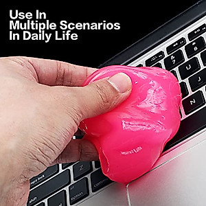 VAGURFO Car Cleaning Gel,Car Crevice Cleaner,Cleaning Kit Universal Detailing Automotive Dust,Safe and Eco-Friendly Cleaning Gel Interior Cleaner for Car Dust Detail Removal Keyboard Cleaner (Pink)