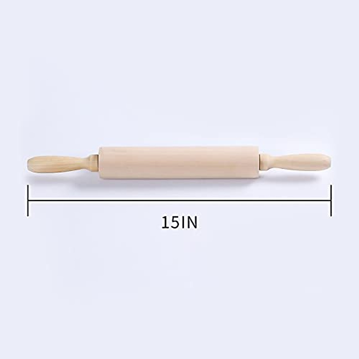 LaXon Rolling Pins,Pizza Roller,15 Inch Wooden Rolling Pins for Backing,Use for Pasta,Cookie Dough,Pastry,Bakery,Pizza,Fondant