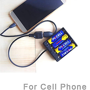 DGZZI USB Female Socket 4 AA Battery Case Box Holder with ON-Off Switch