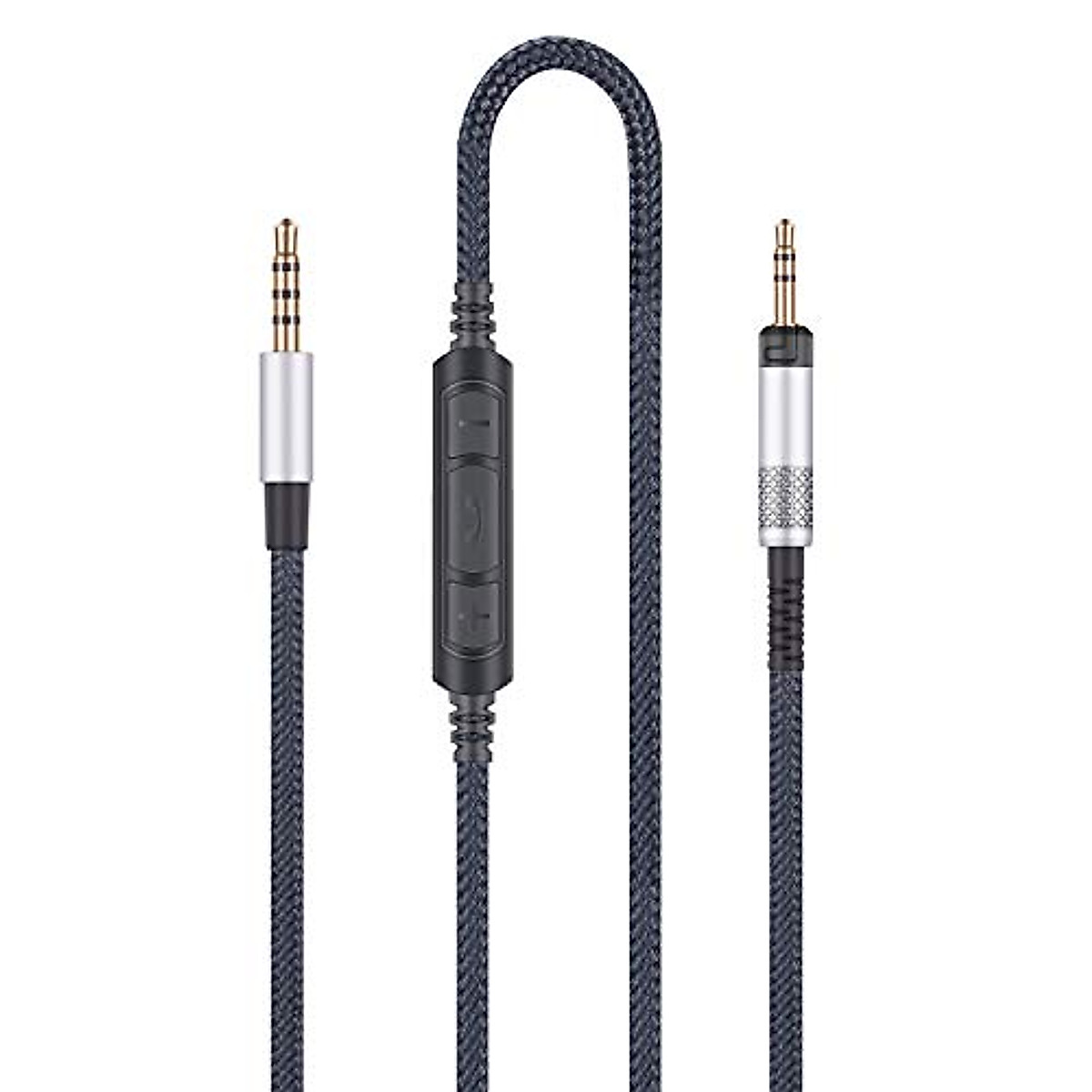 Audio Replacement Cable with in-Line Mic Remote Volume Control Compatible with Sennheiser HD598 HD598 SE, HD518 HD598 Cs, HD599 HD569 HD579 Headphone, Audio Cord Compatible with Samsung Galaxy Huawei