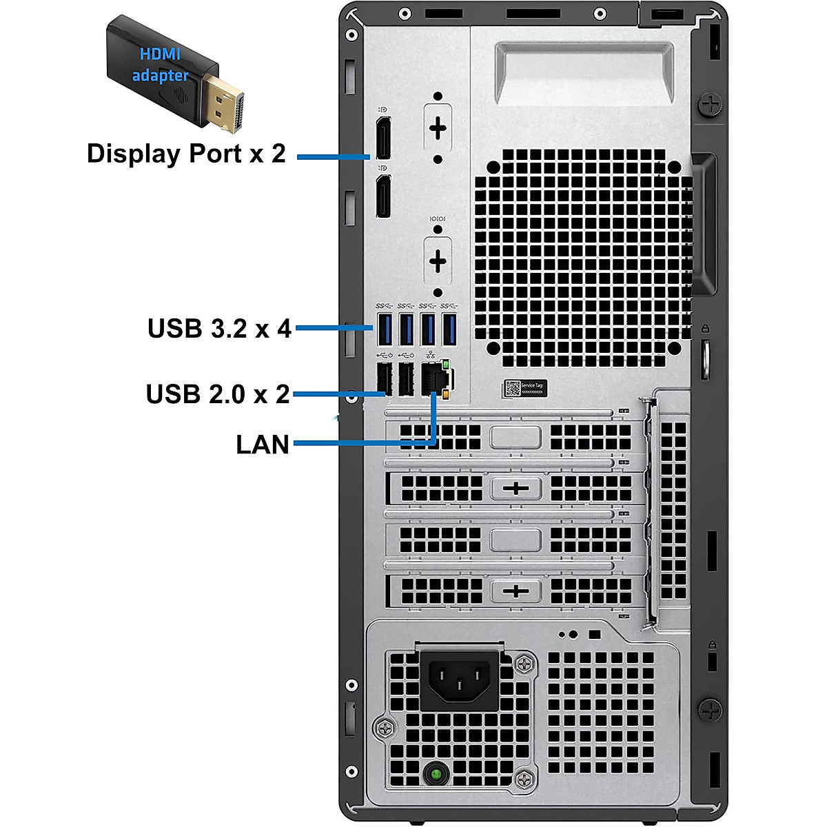 Dell 5000 Optiplex Tower - Intel i7-12700K, 32GB RAM, 1TB NVMe SSD, DisplayPort, HDMI, USB C, DVDRW, Wi-Fi, Bluetooth, Windows 11 Pro
