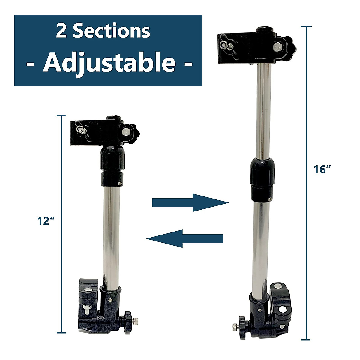 Umbrella Holder for Elderly Mobility Scooter, Wheelchair Grip Mount Stand Adjustable Stretch Bracket Accessories, Fits for 0.78"-1.2" Handlebar
