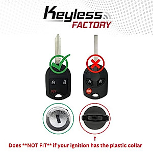 Keyless Factory 3-Button Remote Head Car Key Fob OEM Replacement Uncut Keyless Entry Control for 2001-2018 Ford Edge Explorer Expedition F150 Fusion Ranger Mercury Monterey OUCD6000022 164-R8070
