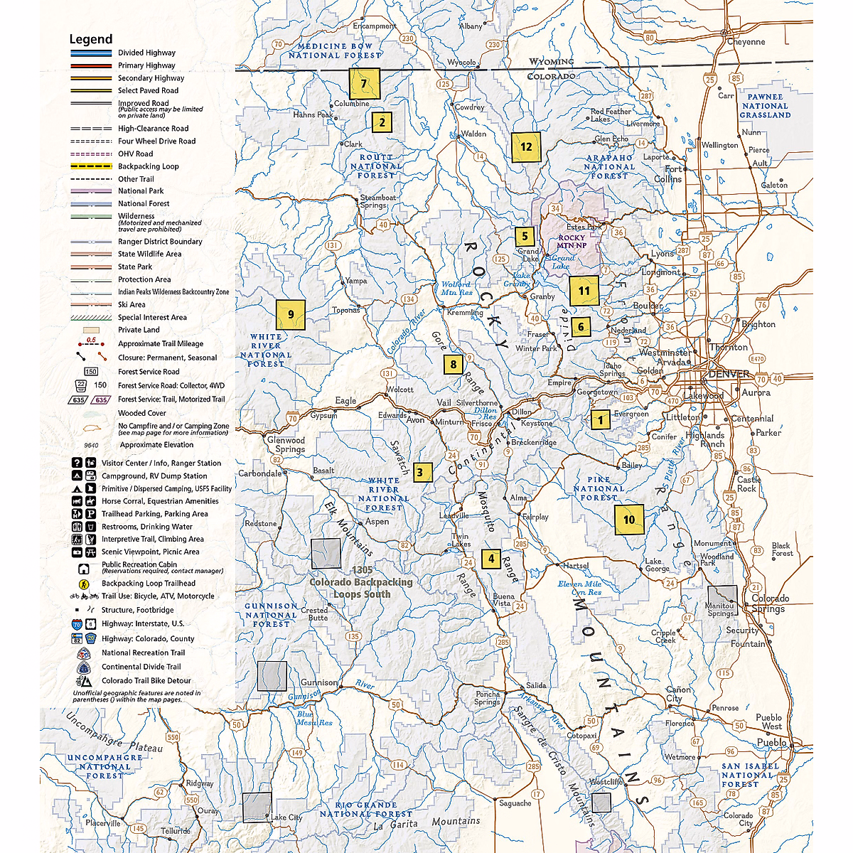 Colorado Backpack Loops North Map (National Geographic Topographic Map Guide, 1304)