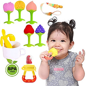 ROTK Baby Teething Toys, Freezer BPA Free Silicone Baby Teether Chew Toys, Baby Gifts for Girls Boys- Newborn Infant Toys