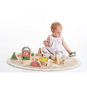 TickiT Rainbow Blocks - Set of 24 - Sensory Blocks for Toddlers Aged 12M+ - Colorful Montessori Stacking Shapes - First Building Blocks