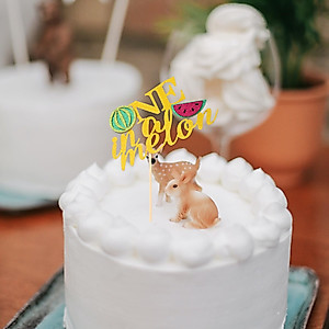 NUOBESTY Baby First Birthday Decoration Kit 1st Birthday Watermelon Banner Crown Cake Topper Party Backdrop Supplies for Girls Boys Kids Baby Shower