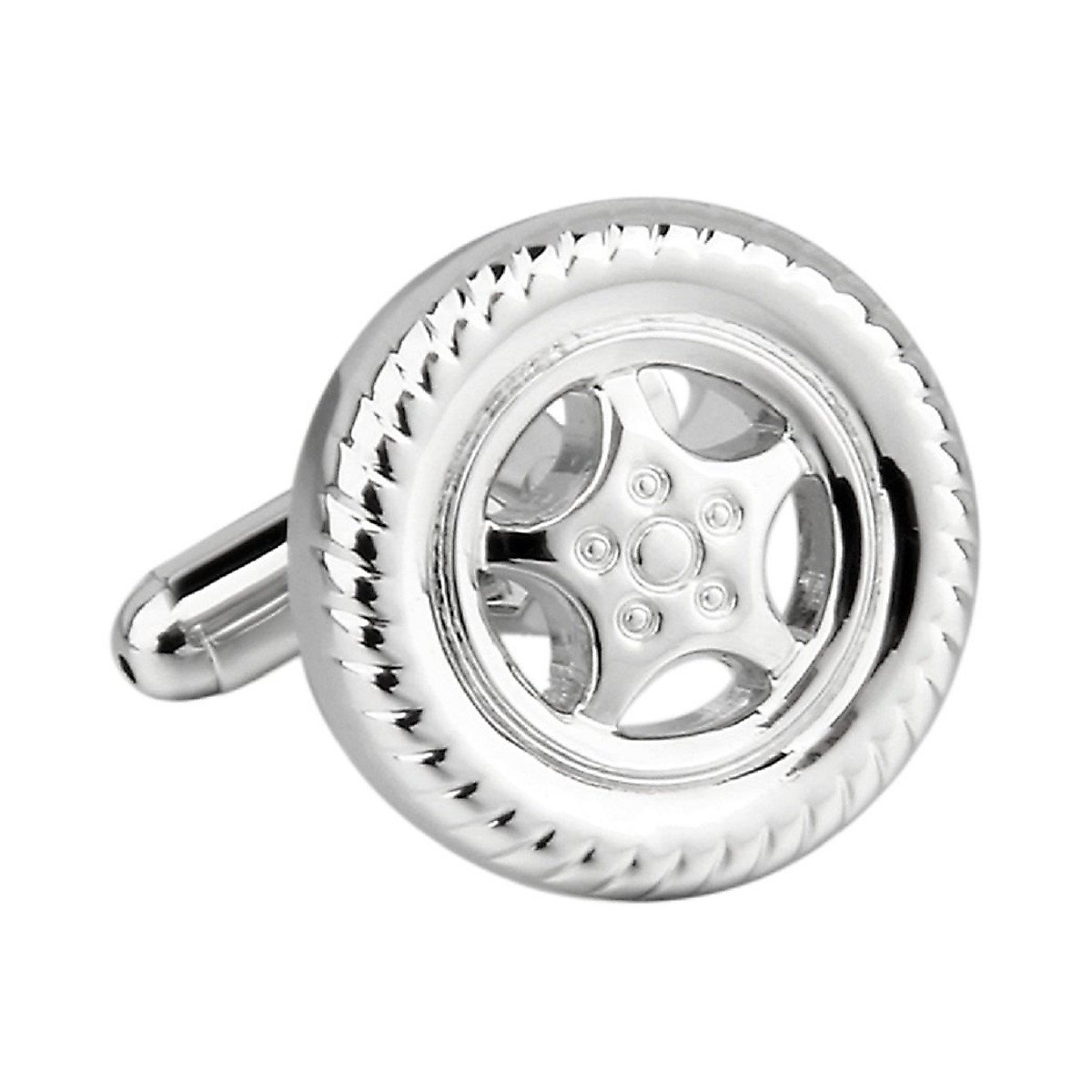 MRCUFF Wheel & Tire Mags Rims Car Auto Racing Race Pair Cufflinks in a Presentation Gift Box & Polishing Cloth