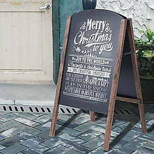 GOFLAME A-Frame Chalkboard 18 x 31.5", Standing Sidewalk Easel Double-Sided, Wooden Folding Chalkboard Sandwich Sign for Office Cafe Teaching