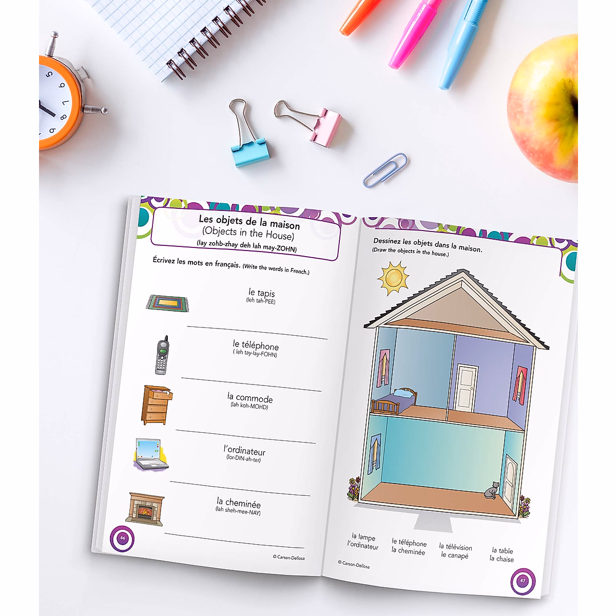 Carson Dellosa Skill Builders French I Workbook—Grades K-5 Vocabulary, Alphabet, Geography, Culture, With Word Searches and Activities for French Learning (80 pgs)