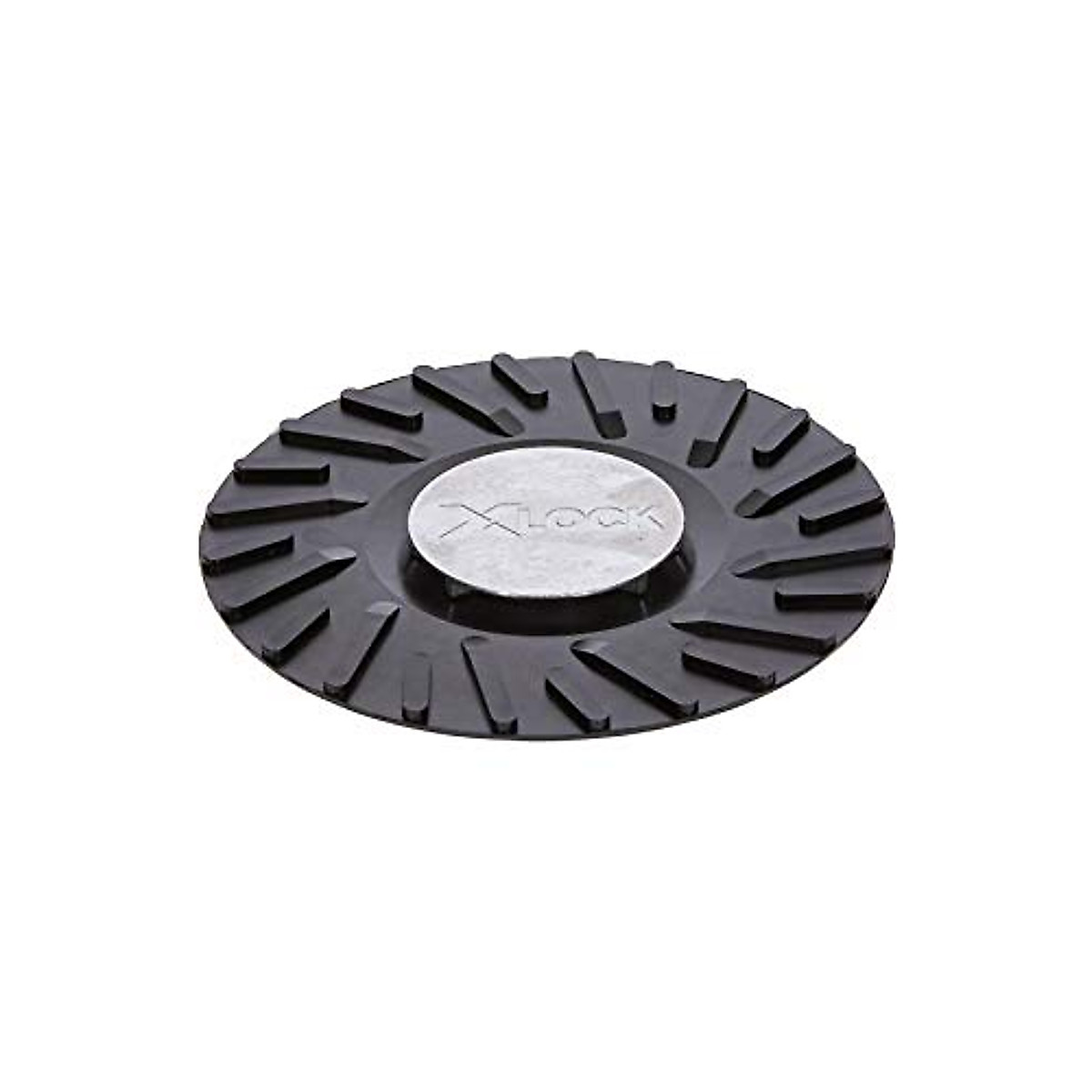 BOSCH MGX0450 4-1/2 In. X-LOCK Backing Pad with X-LOCK Clip - Medium Hardness, Use with Fiber Discs, for Applications in Metal Surface Finishing, Weld Blending, Rust Removal, Black