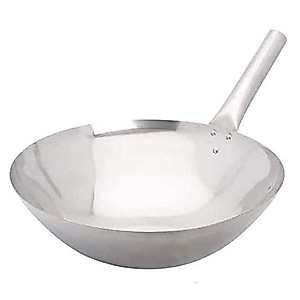 14" Single Handle Stainless Steel Chinese Wok
