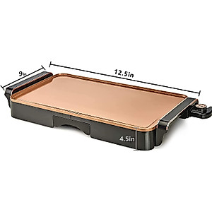 Extra-Large Nonstick Ceramic Electric Griddle - Make up to 12 Pancakes or Eggs at Once