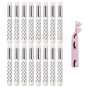 20 Pieces White Lash Cleansing Brush + 2 Lash Wands Tubes Eyelash Cleaning Brushes Peel Off Blackhead Brush Nose Pore Cleaning Brush Lash Shampoo Brushes