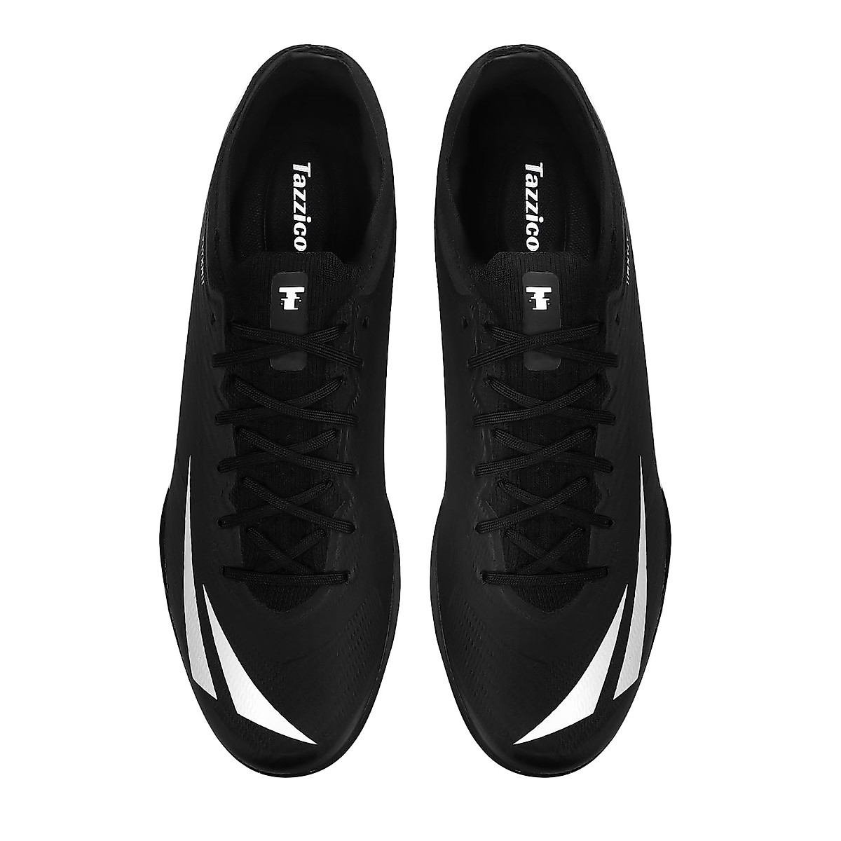 Tazzico Mens Soccer Cleats Womens Indoor TF Soccer Shoes FG Football Boots Professional Training Turf Football Cleats CR7 Soccer Shoes (Black-White,9Men)