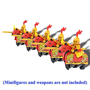 Nicolababe Black War Horse Set of 5 with Horse Helmets and Barding for Knights Building Blocks Educational Toys Designed for Minifigures Castle Scene Compatible with All Major Brands